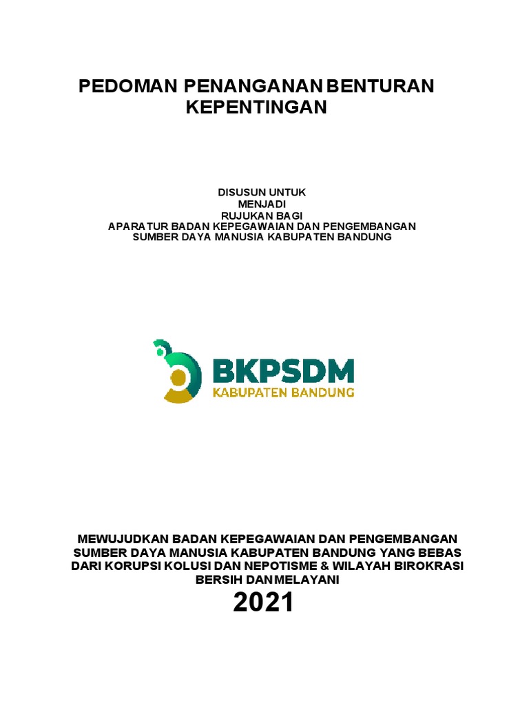 Pedoman Benturan Kepentingan - BKPSDM | PDF