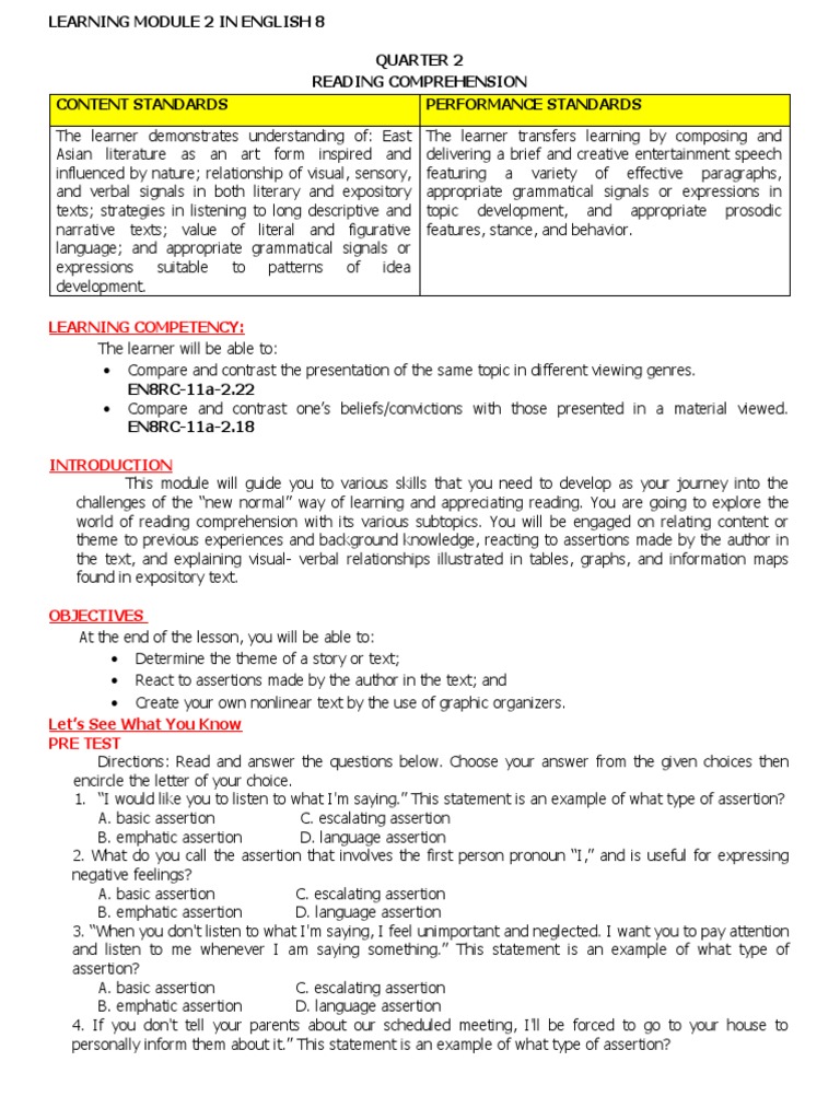 Grade 8 - q2 Weeks 3-4 | PDF | Infographics | Graphics
