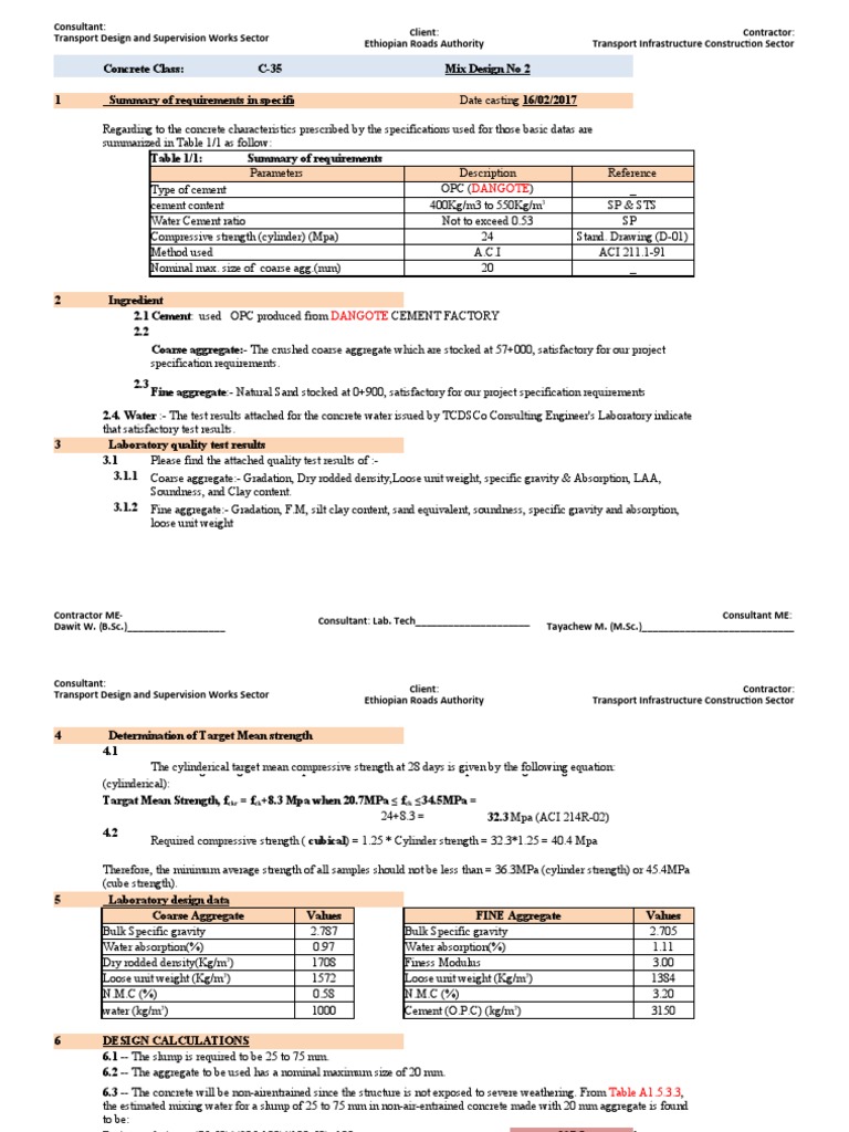 ACI 211.1 Method Final 2 | PDF | Concrete | Construction Aggregate
