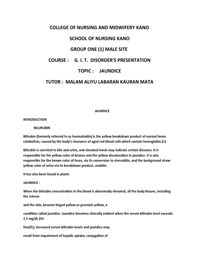 JAUNDICE | PDF | Clinical Medicine | Digestive System