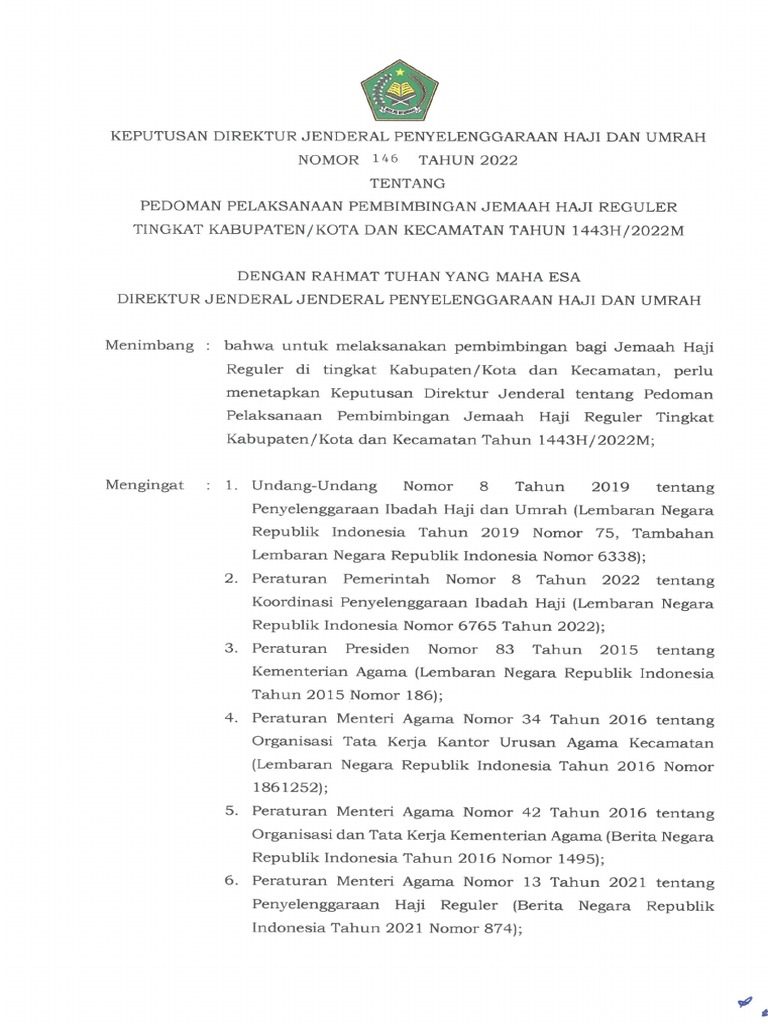 KEPDIRJEN PHU No. 146 Tahun 2022 | PDF