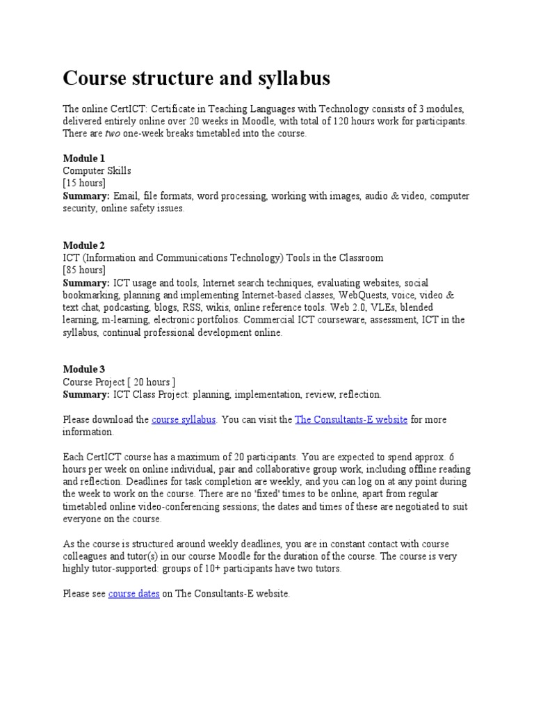 Course Structure and Syllabus | PDF | Educational Technology | Learning