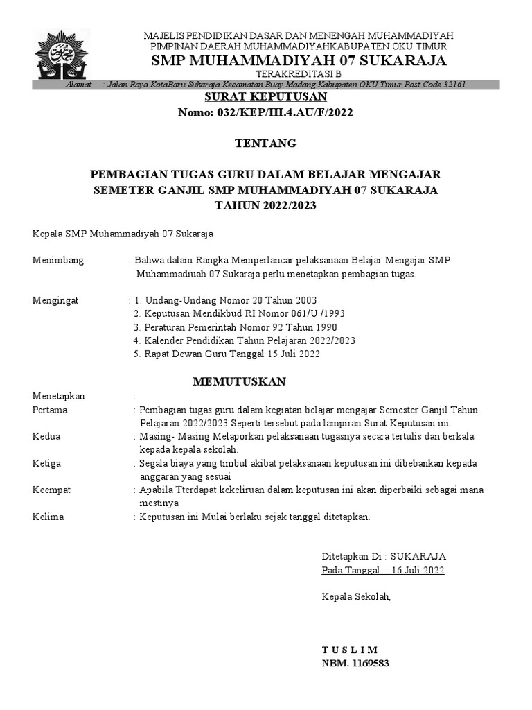 SK.2022-2023 Ganjil | PDF