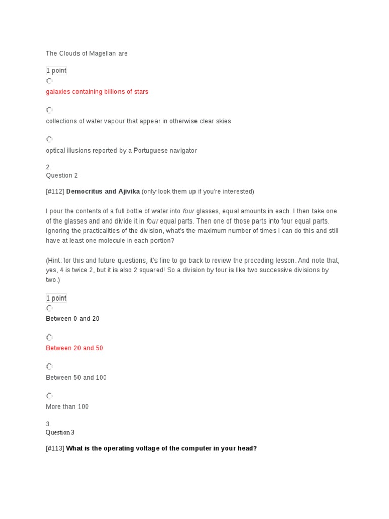 p6 Coursera Answer Sheet | PDF | Mole (Unit) | Euclidean Vector