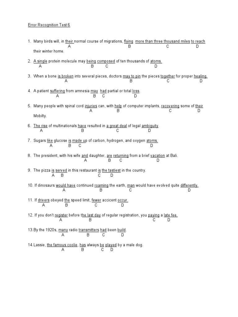 Error Recognition 6 | PDF | Chemistry | Physical Sciences