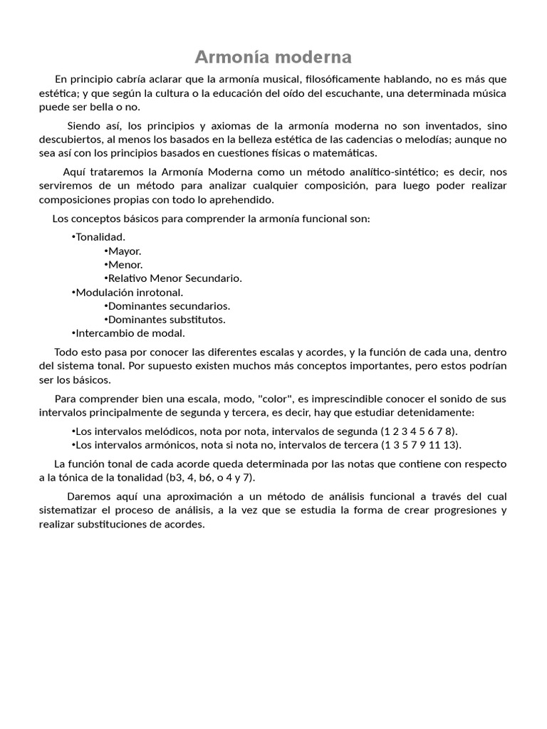Armonia Moderna | PDF | Escala (música) | Acorde (Música)