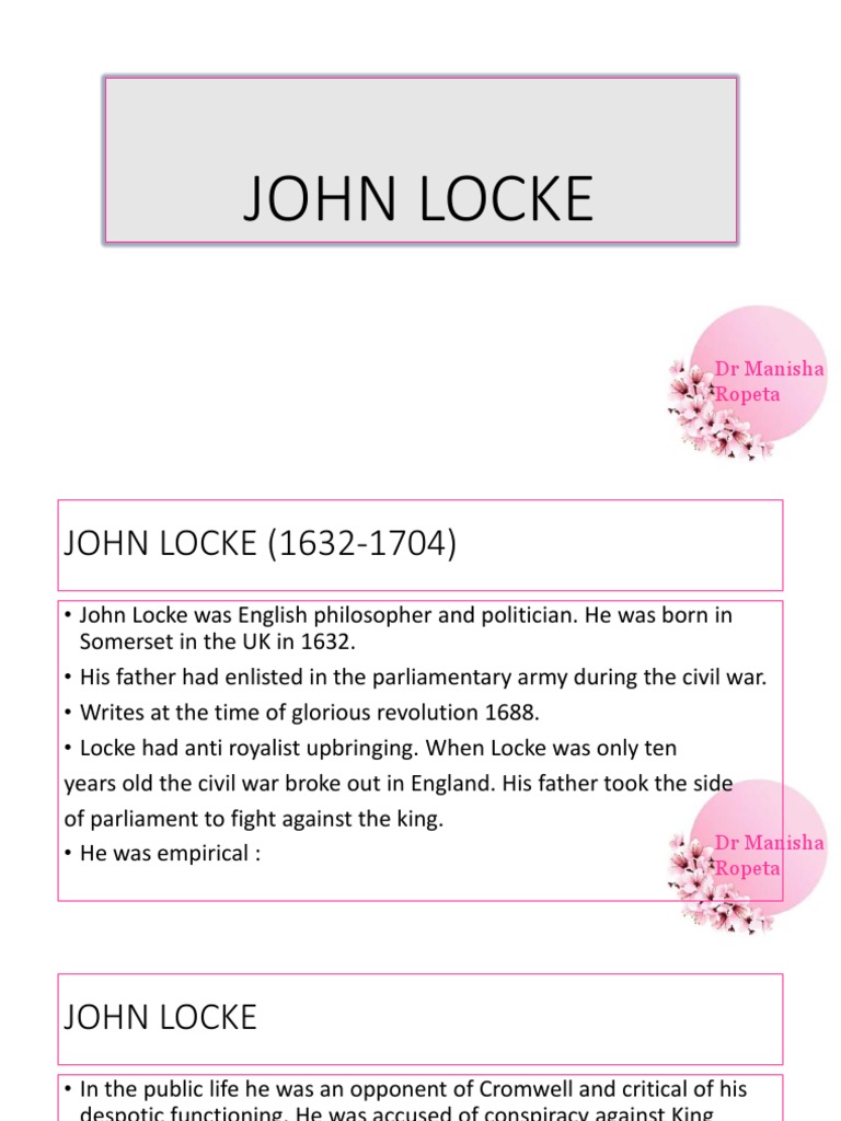 An Overview of John Locke's Life, Works, and Political Philosophy | PDF | John Locke | Rights