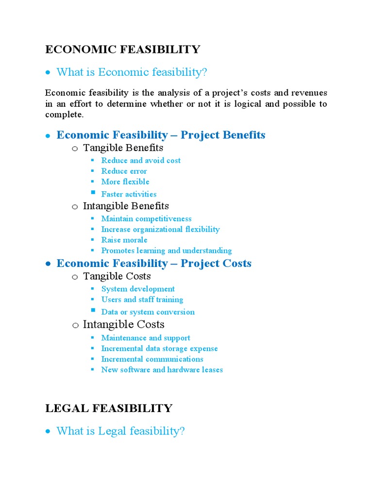 What Is Economic Feasibility? | PDF