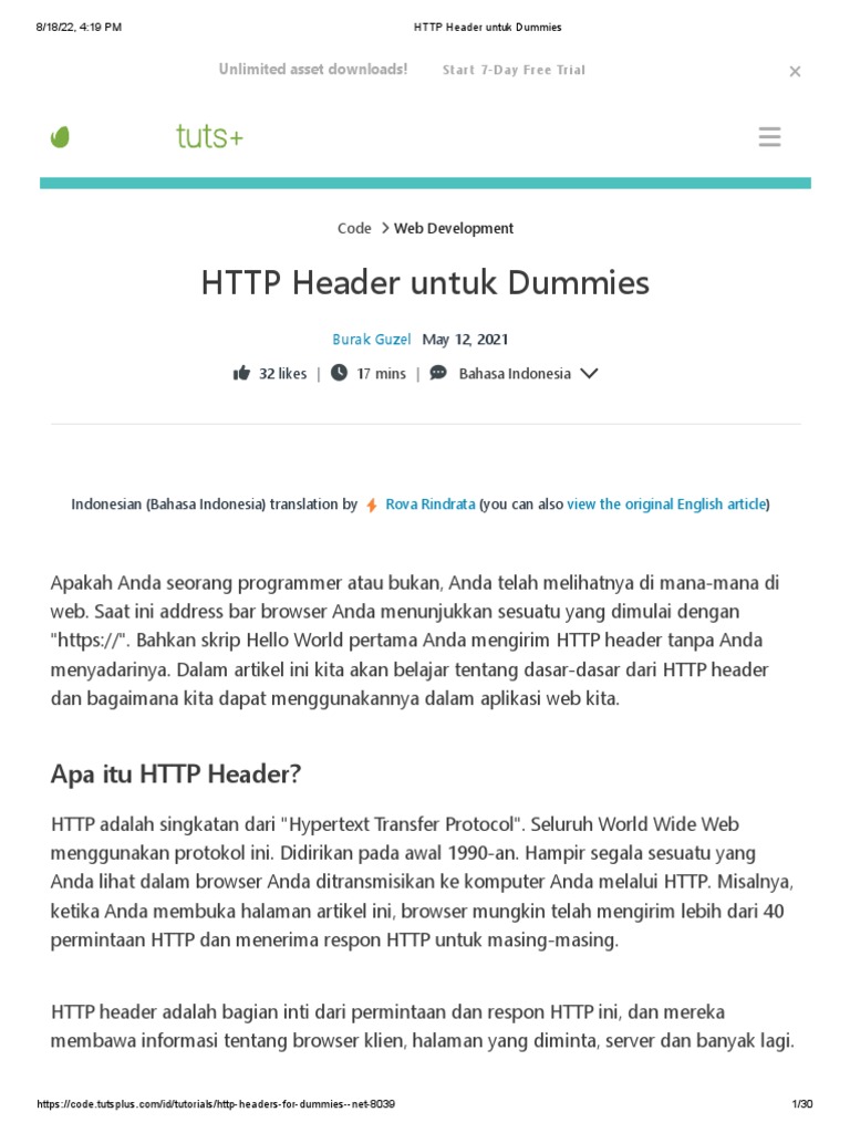 HTTP Header Untuk Dummies | PDF