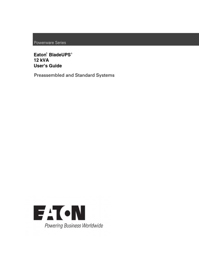 Eaton BladeUPS 12K Users Guide | PDF | Electrical Engineering | Electricity