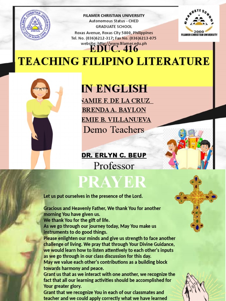 Teaching Filipino Literature in English: EDUC. 416 | PDF | Idea ...