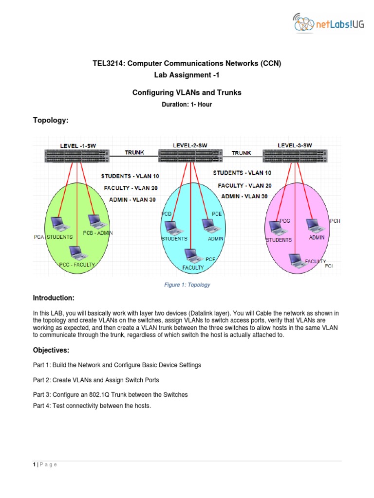 CCN LAB ASSIGNMENT 1 - (VLANS AND TRUNKING LAB) - 26feb2020 | PDF | Computer Network ...