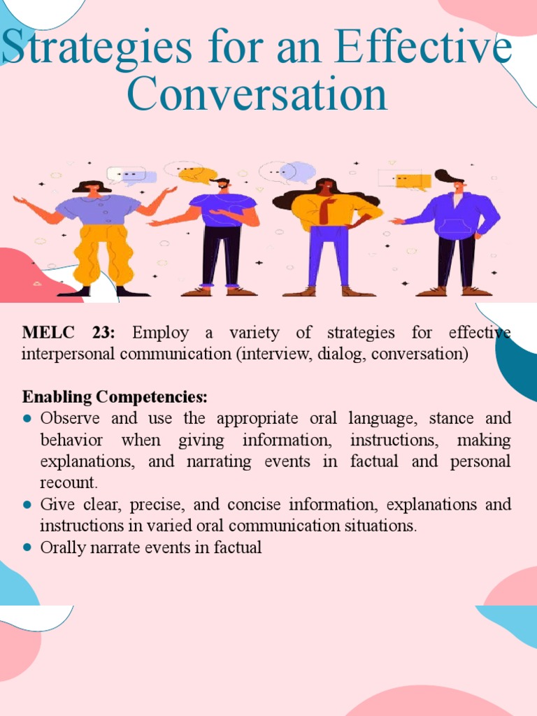 Q4 WEEK 2 Strategies For An Effective Conversation | PDF | Nonverbal ...