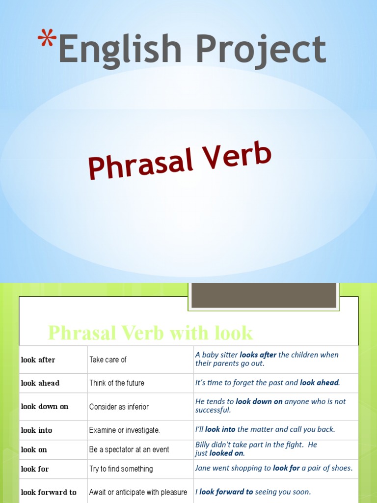 English Project: Phrasal Verb | PDF