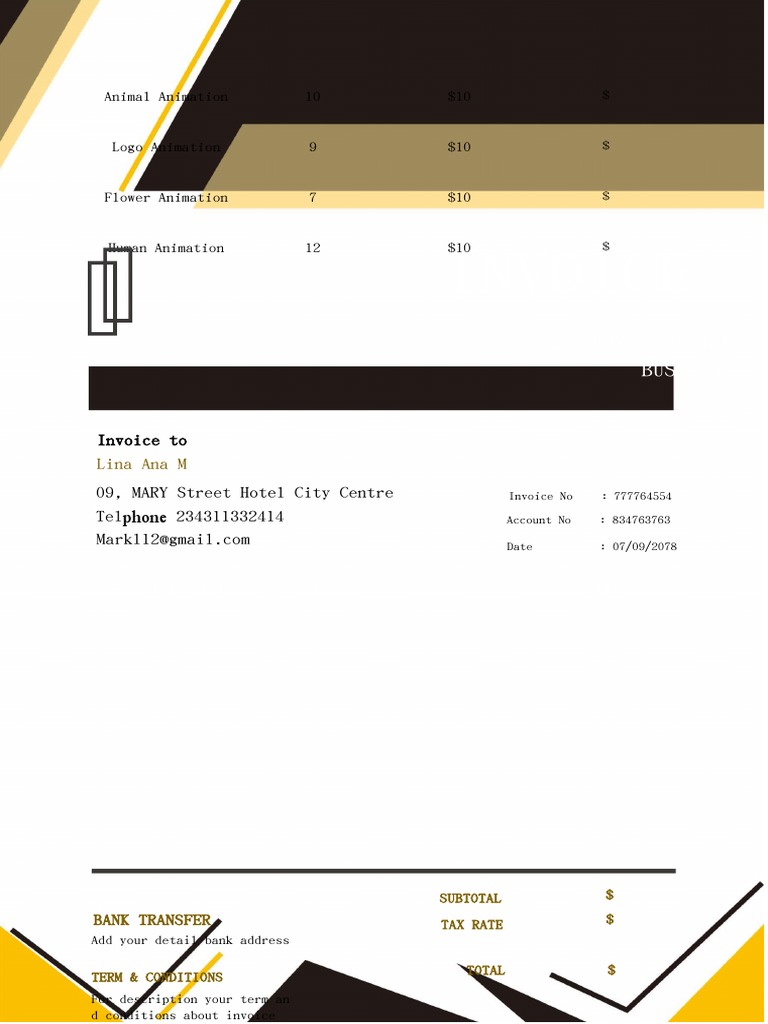 Animation Creator Invoice | PDF