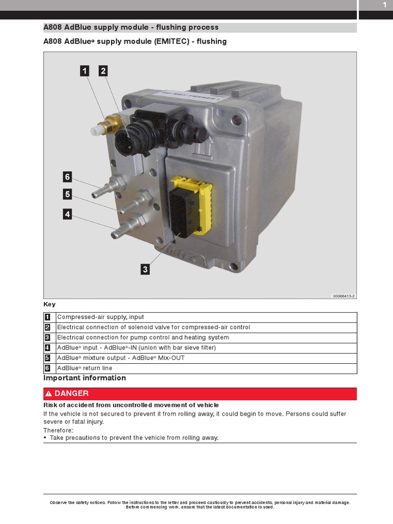 A808 AdBlue Supply Module - Flushing Process - Eng | PDF | Personal Protective Equipment | Water