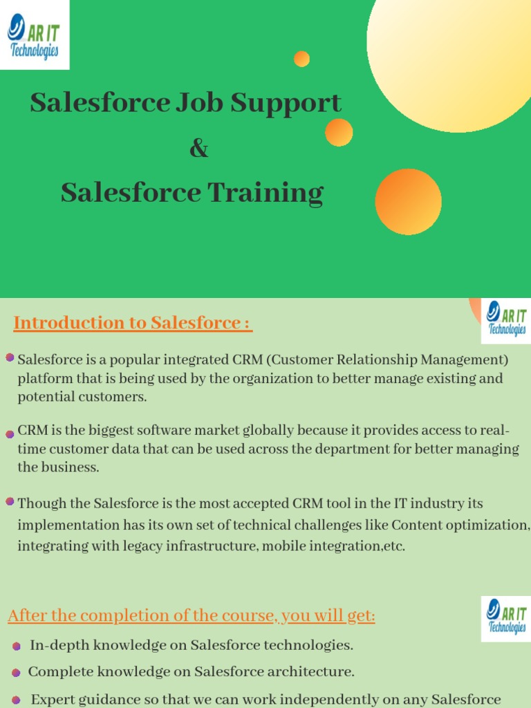 Salesforce Job Support And Salesforce Training Pdf
