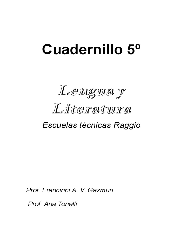 Cuadernillo de Lengua y Literatura 5º | PDF | Cuentos | Fantasía
