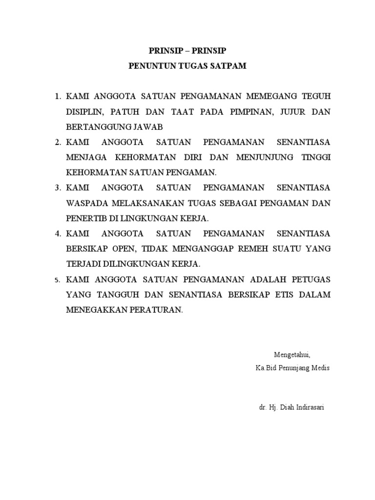 Prinsip Satpam | PDF | Pengembangan Diri