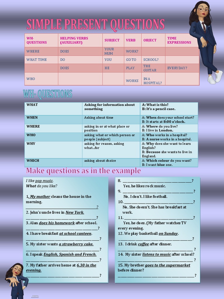 Simple Present Questions | PDF | English Language | Grammar