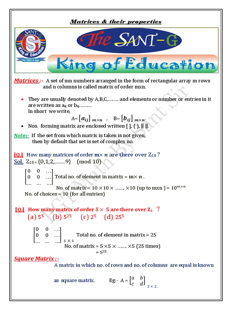 Linear Algebra Notes Pdf Pdf Matrix Mathematics Mathematical Relations