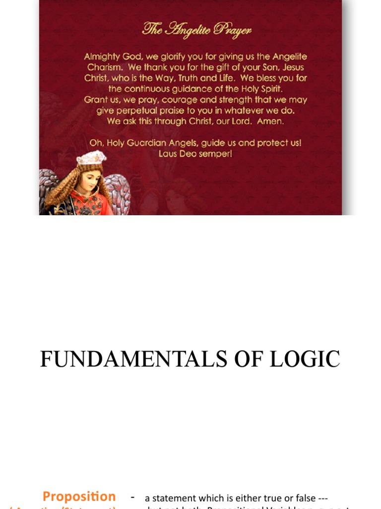 2mmw Fundamentals of Logic 1 | PDF | Proposition | Numbers