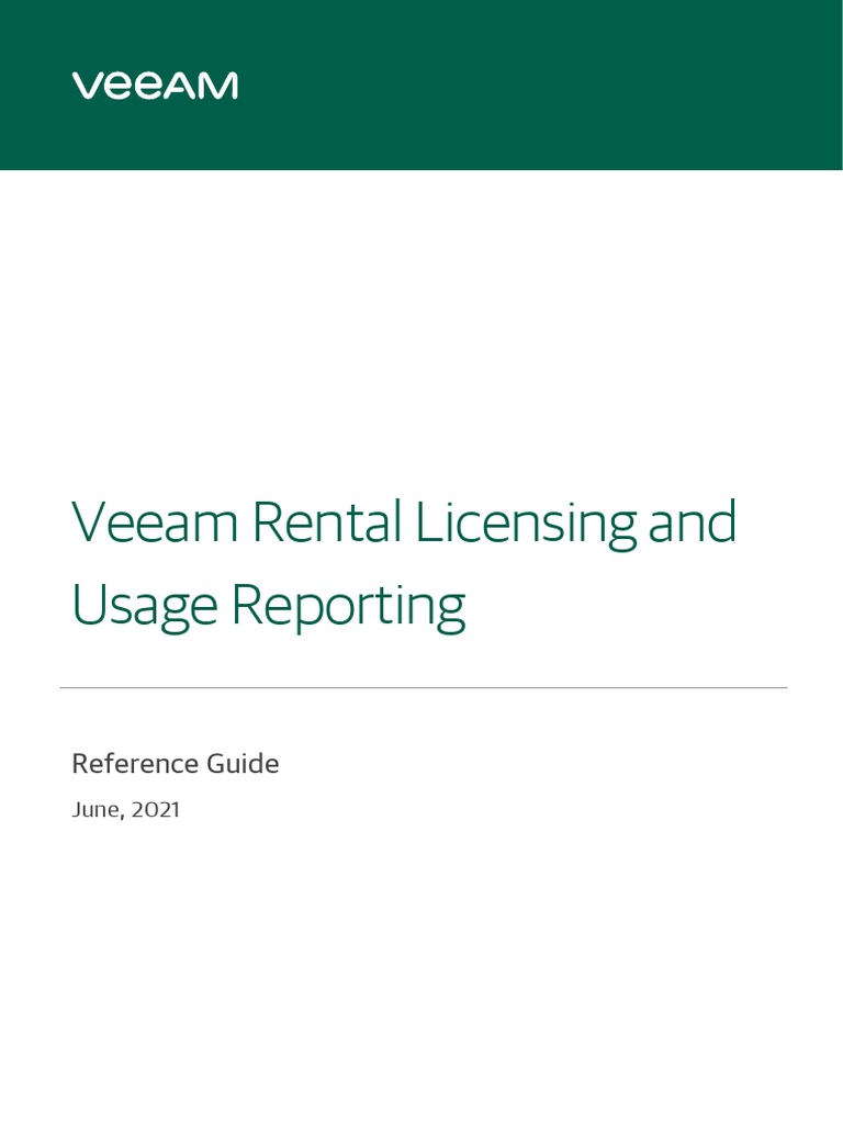 Veeam Rental Licensing and Usage Reporting: Reference Guide | PDF ...
