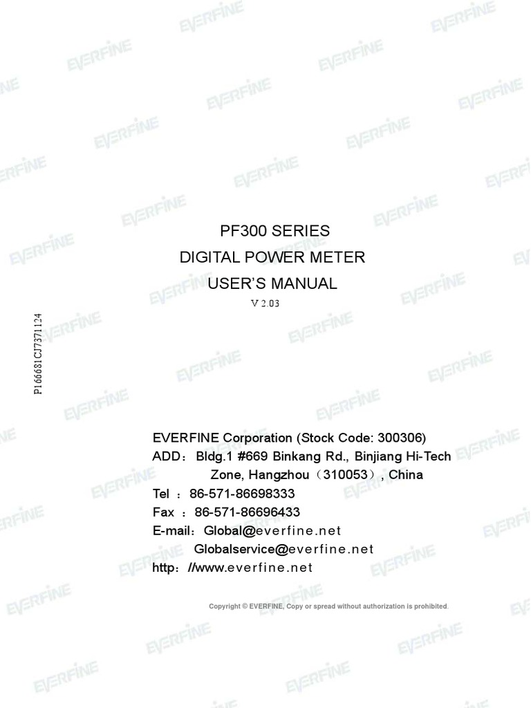 PF300 User's Manual V2.03 | Download Free PDF | Electromagnetism ...