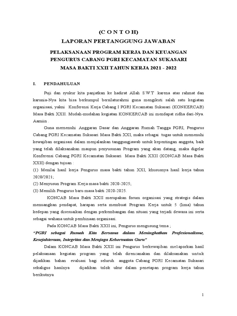 Dokumen Contoh LPJ | PDF
