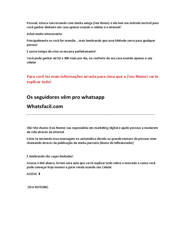 Script para Parceria Com Influenciadores | PDF