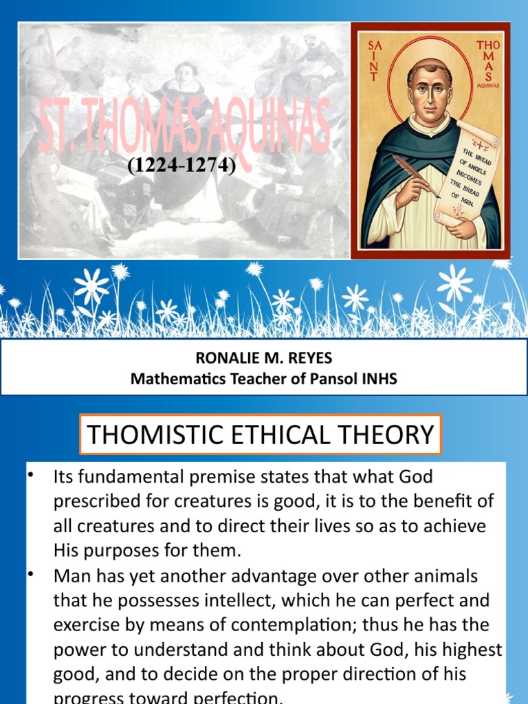 ST - Thomas Aquinas Report Philo | PDF | Thomas Aquinas | Virtue