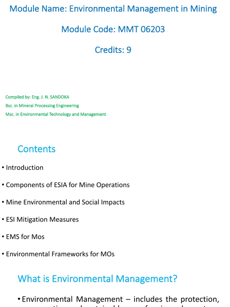 Mine Environment | PDF | Environmental Impact Assessment ...