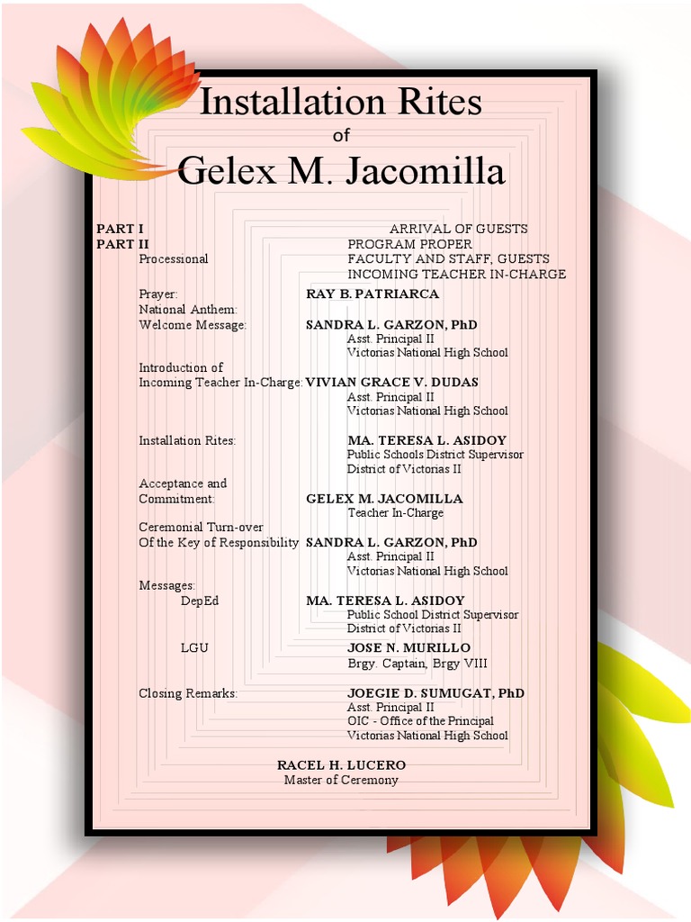 Installation Rites Program | PDF