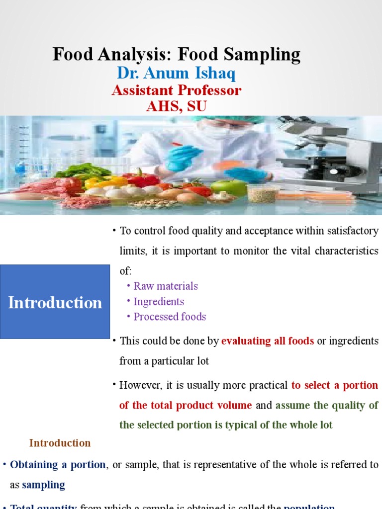 Food Analysis: Food Sampling: Dr. Anum Ishaq | PDF | Sampling ...