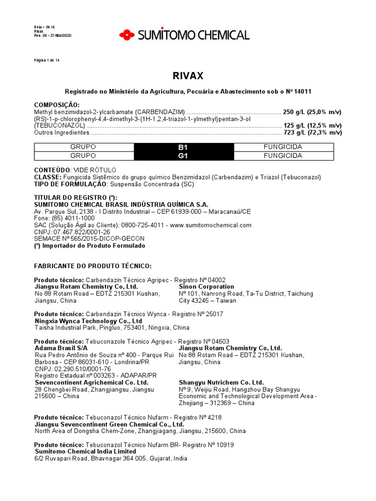 Rivax | PDF | Embalagem e rotulagem | Agronomia
