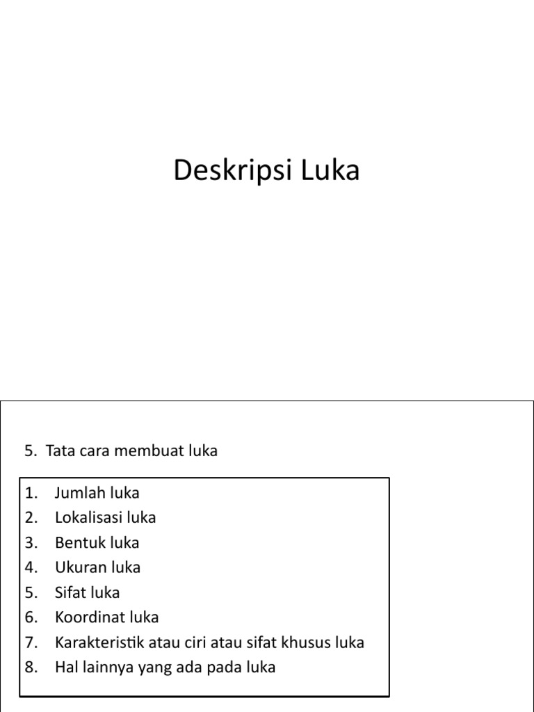 Deskripsi Luka | PDF