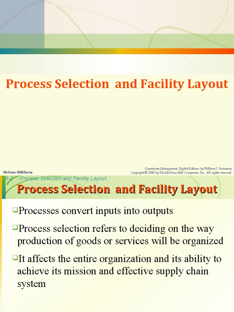 Process Selection and Facility Layout 1 | PDF | Automation | Machines