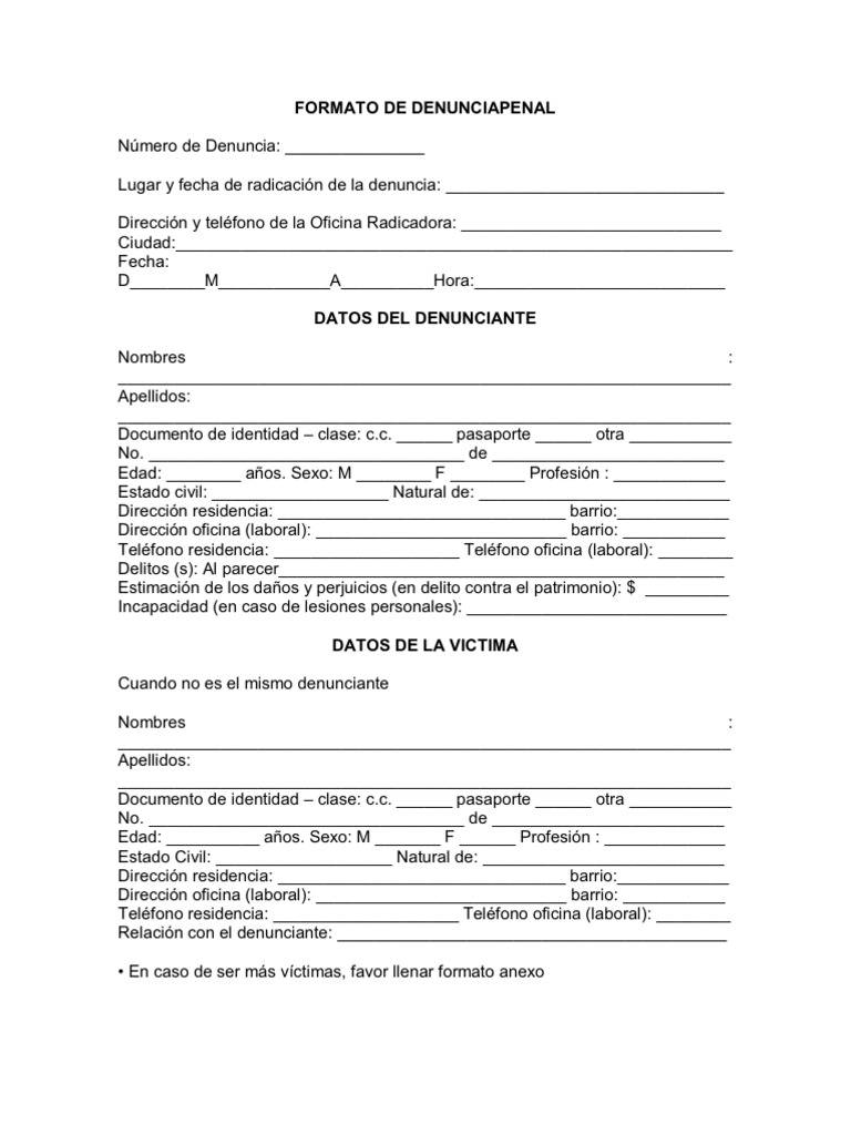 Modelo de Denuncia Penal | PDF