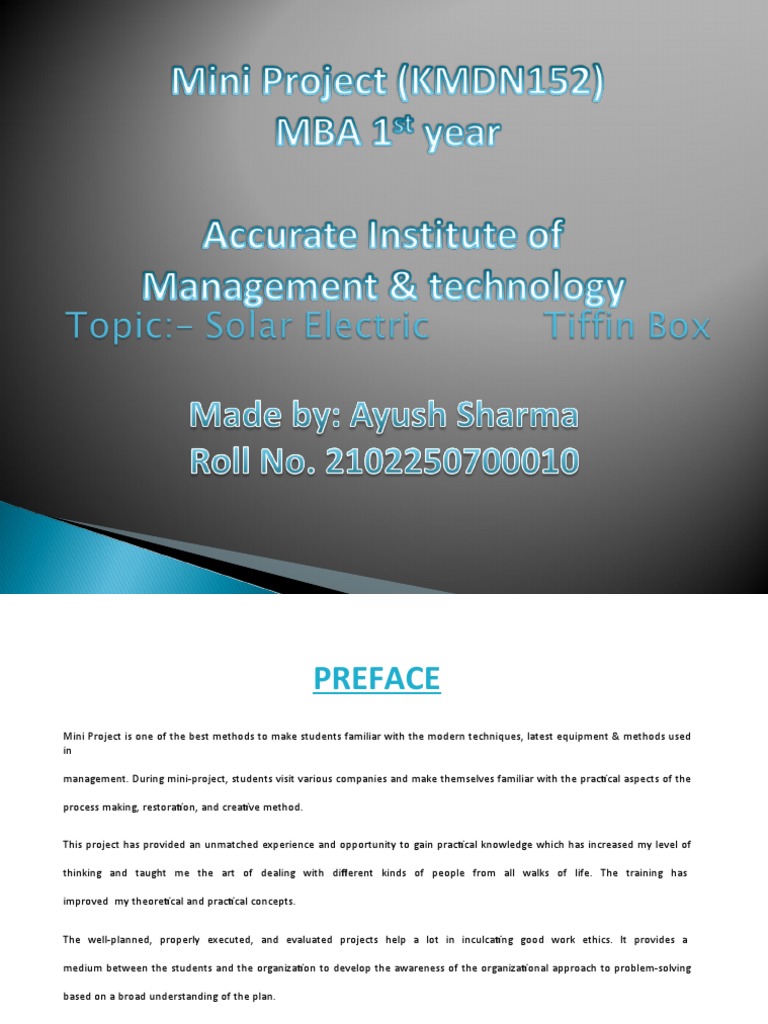 Ayush Sharma Miniproject Sem 1 | Download Free PDF | Solar Energy | Marketing