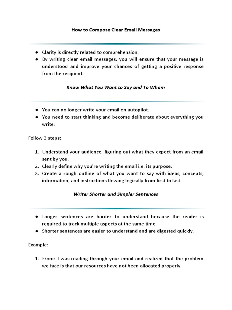 3.1 How To Compose Clear Email Messages | PDF | Pronoun | Cognition