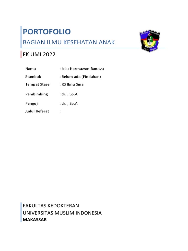 Format Portofolio Anak 2021 | PDF