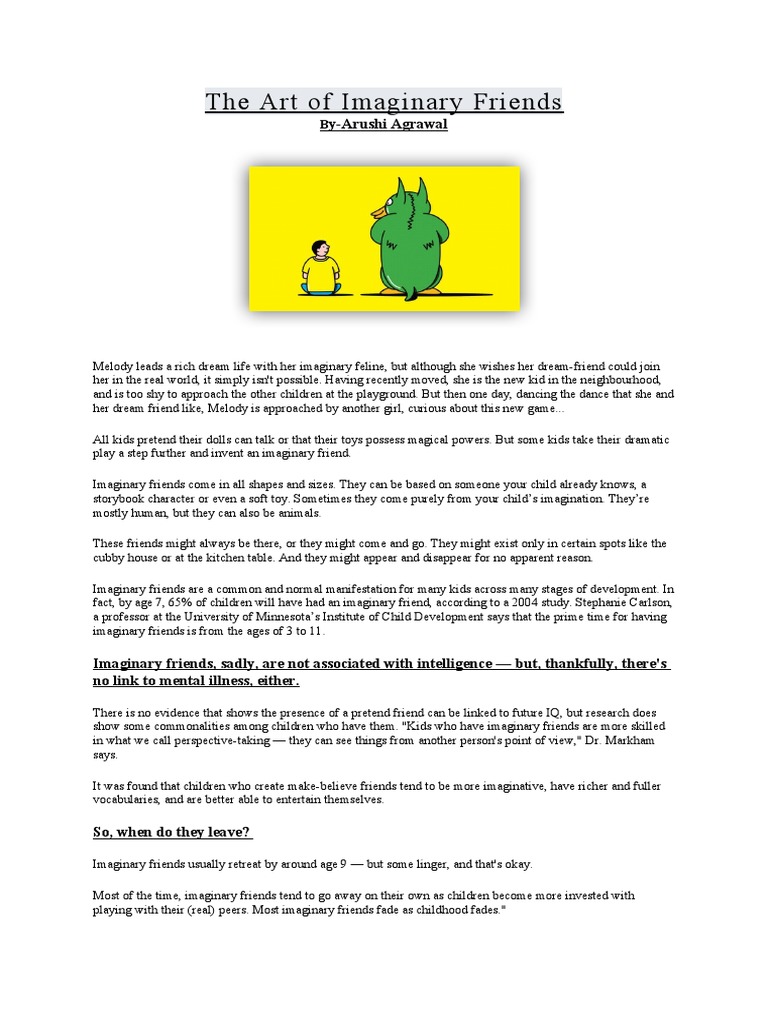 The Art of Imaginary Friends | PDF | Imagination | Adolescence