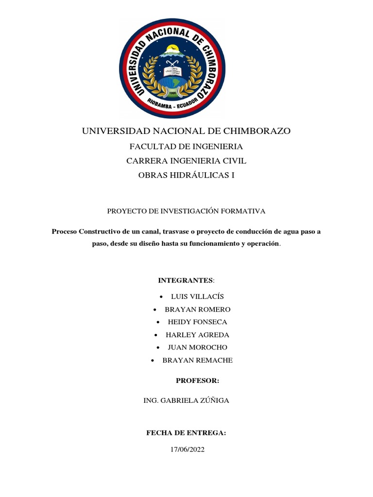 Proceso Constructivo de Canales de Agua | PDF | Hormigón | Canal