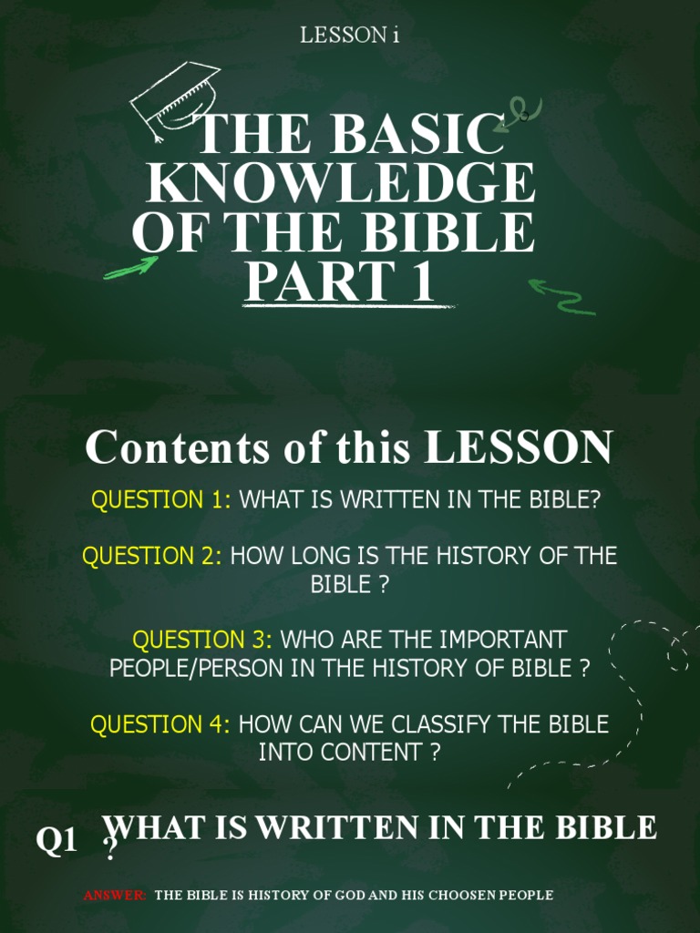 Bible Lesson 1 & 2 | PDF | Genealogy | Book Of Genesis
