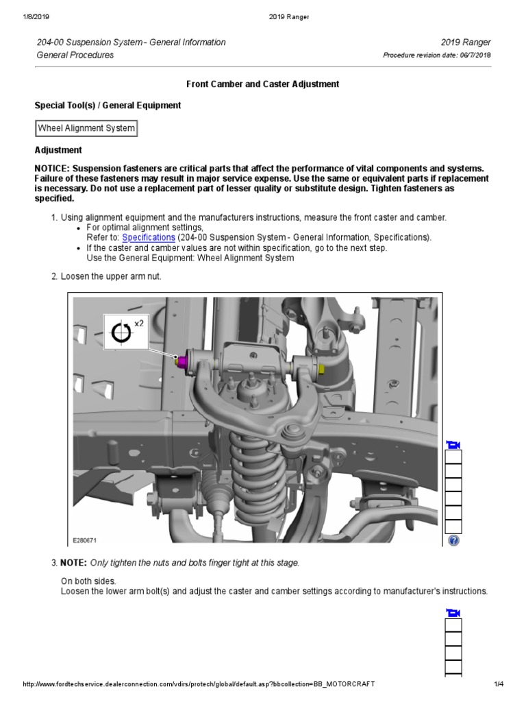 204-00 Suspension F Camber & Caster Adjust | PDF | Nut (Hardware) | Wheel