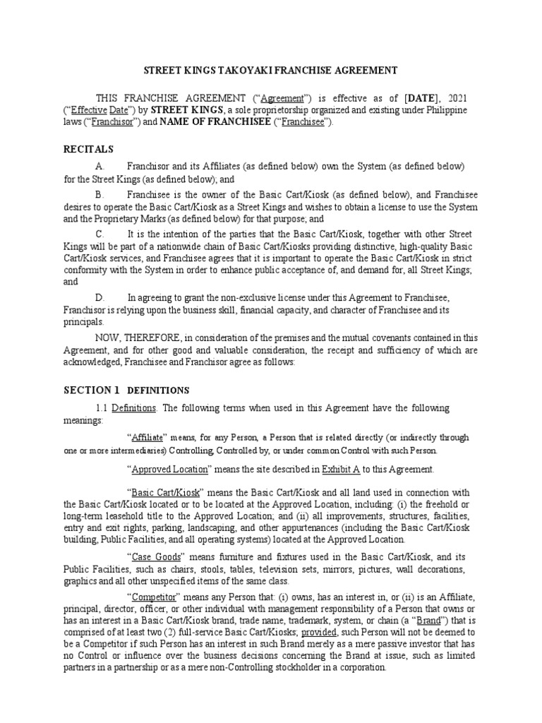 Franchise Agreement Final | PDF | Franchising | Arbitration