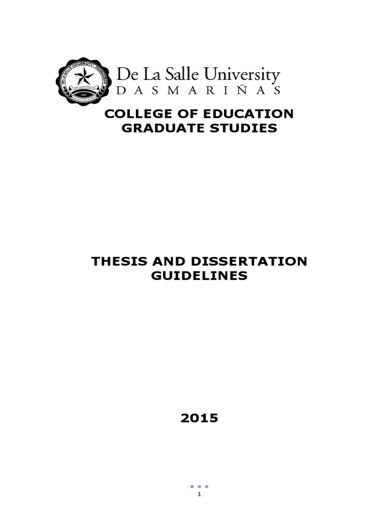 Thesisand Dissertation Guidelines 2015 | PDF | Thesis | Doctor Of ...