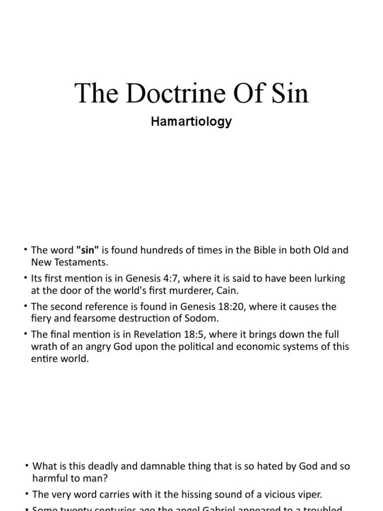 Understanding the Doctrine of Sin | PDF | Theology | Religious Belief ...