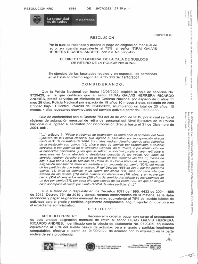Resolucion No 6764 | PDF