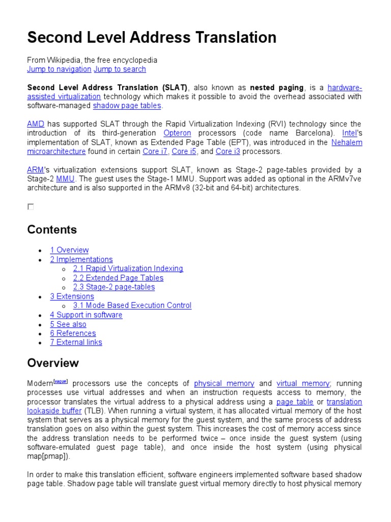 Second Level Address Translation | PDF | Computer Engineering ...